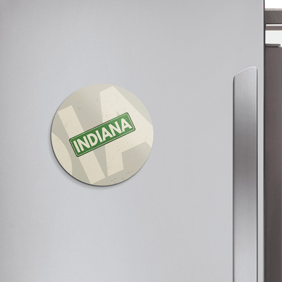Indiana USA State Grunge Retro | 4'' X 4'' Round Decorative Magnet | eBay