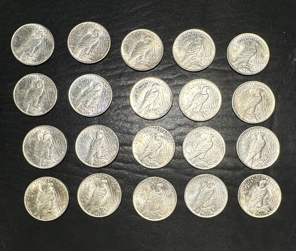 Uncirculated Peace Silver $1 - 20 Coin Roll - Premium - Woolworth ...