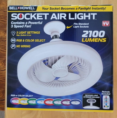 BELL & HOWELL SOCKET AIR LIGHT w/REMOTE-2100 LUMENS-NIB | eBay