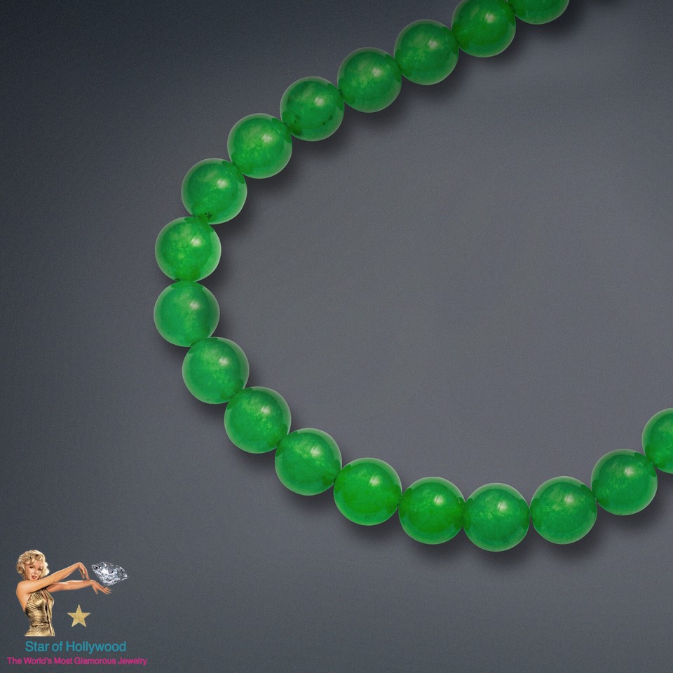 Empress Koo, Natural Burmese Ice Jade Bead Necklace, Jadeite, Emerald ...