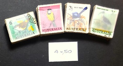 Australia Used Predecimal Stamps. Birds in Bundles of 50 x 4. (7004) | eBay