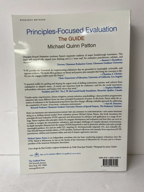 Principles-Focused Evaluation : The GUIDE by Michael Quinn Patton (2017, Trade Paperback) for ...