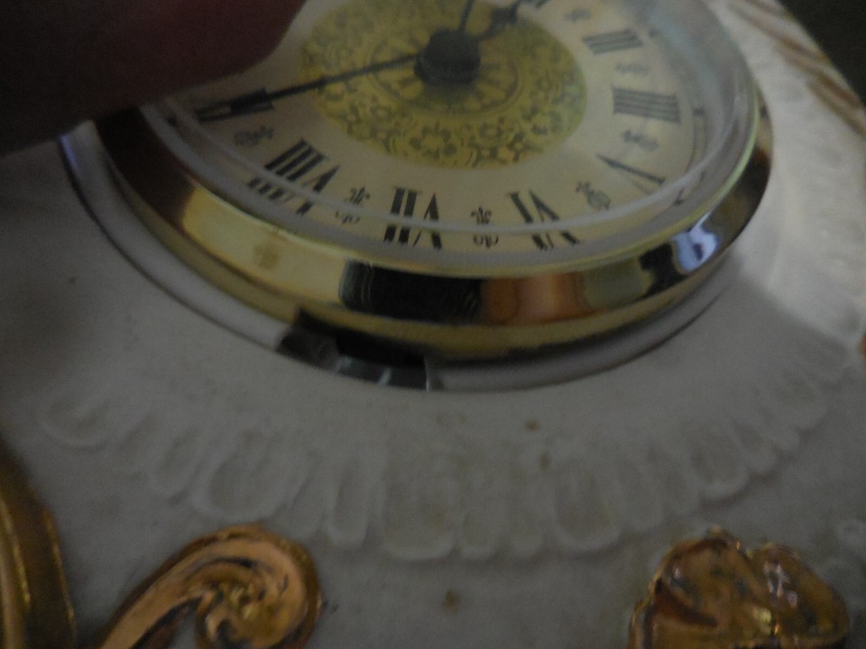 Antique Porcelain Mantle Clock with WORKING Mechanism; Hand Painted ...