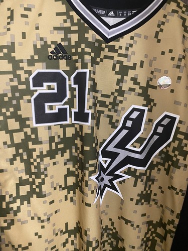 San Antonio Spurs Camo Shirt Duncan 21 Small Basketball NBA | eBay