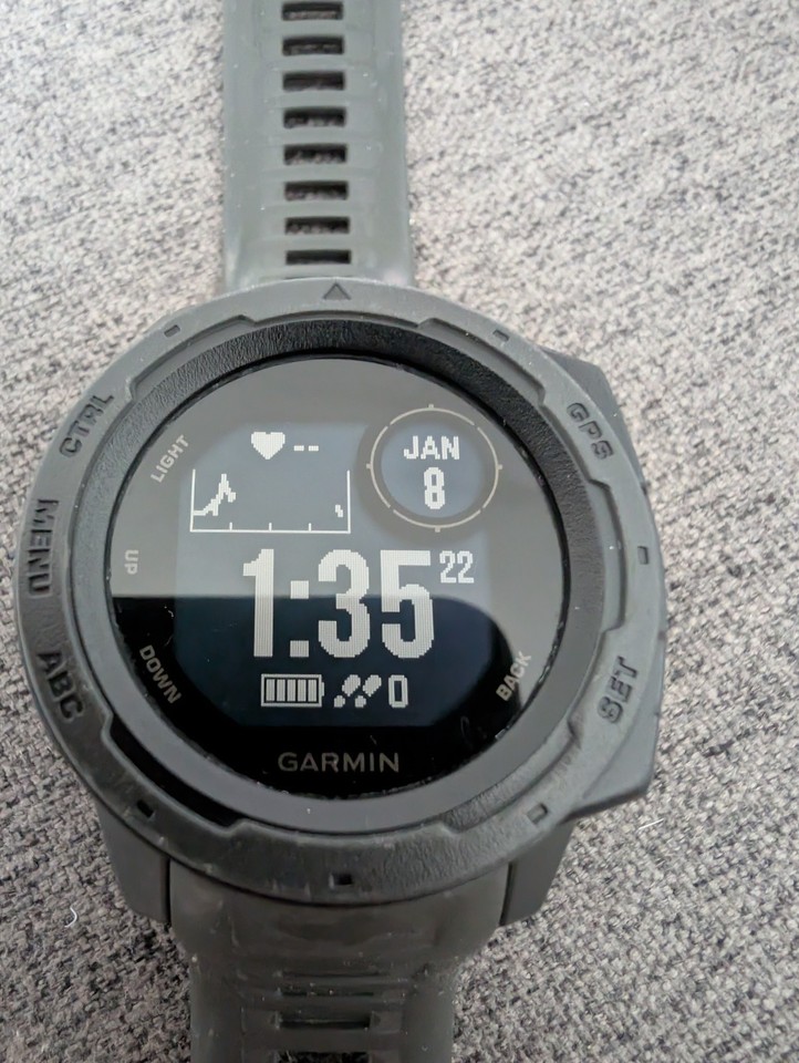 Garmin Instinct GPS Tactical Smartwatch - Black- Excellent Condition ...