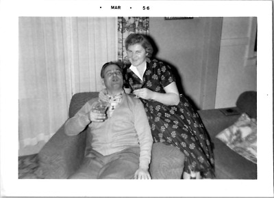 Drunk Man Woman Drinking Martinis Snapshot Americana Alcohol 1950s ...