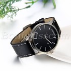 Men's Simple Casual Big Scale Dial Leather Strap Date Quartz Wrist ...