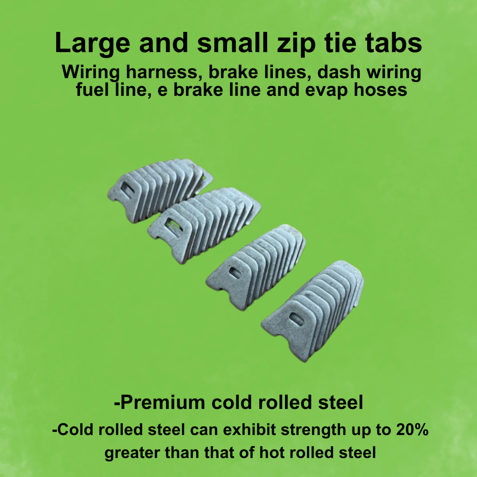 Weld on Zip Tie Tabs -40 Metal Tabs, , Brake Line Tabs, Fuel Line, Roll ...