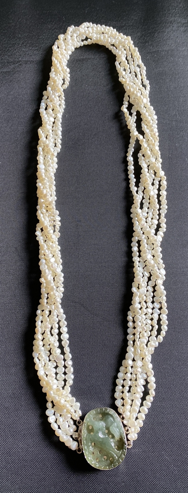 natural freshwater rice pearls with jade and 925 ste… - Gem