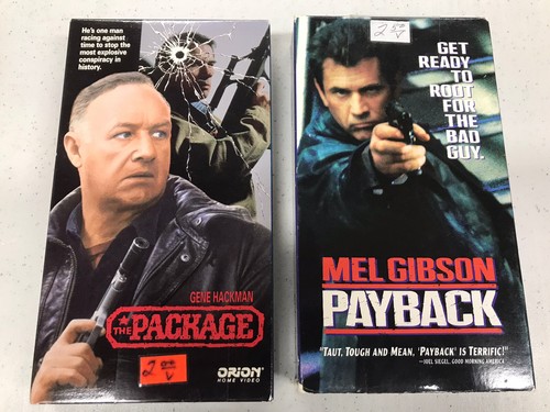 Lot of Two VHS Tapes - Mel Gibson PAYBACK and Gene Hackman THE PACKAGE ...