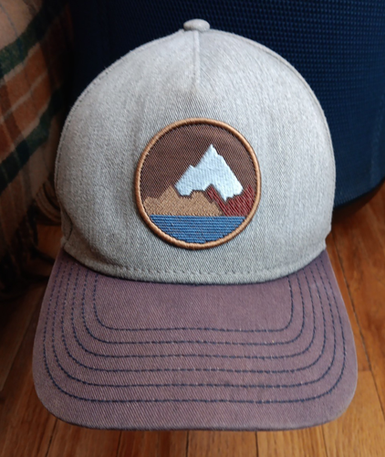 Pistil Embroidered Patch Cap Snapback Mountains Outdoors Gray Sun ...