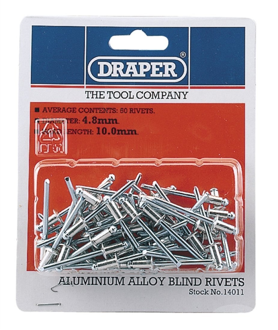 Draper Pot Rivets [14011] Pack of 50 , 4.8 mm x 10 mm Blind Rivets | eBay