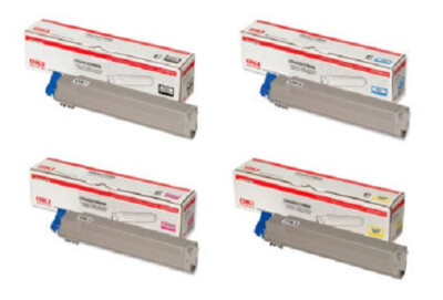 4 x Original Toner OKI C8600 C8800 / 43698501 43487712 -43487709 ...
