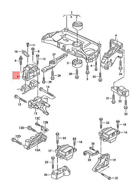 VW AUDI SKODA Seat Beetle Cabrio Engine Mounting Right 1K0199262CP ...