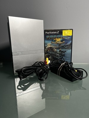 Sony PlayStation 2 PS2 Slim Satin Silver - SCPH-77001 READ DESCRIPTION ...