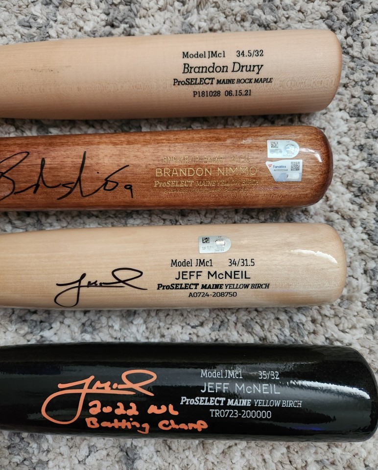 Dove Tail Bat (DTB) ProSelect MLB Ink Dot Bats Jeff McNeil Brandon ...