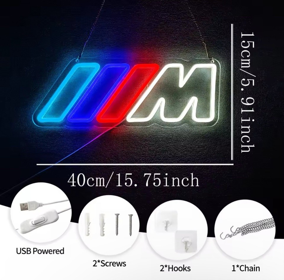 BMW M Logo Neon Sign - Bmw Logo Neon Light - Car Logo Neon LED Sign ...