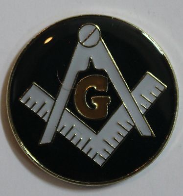 Free Mason Lapel Hat Pin Round Freemason Tie Tack Masonic Crest Symbol ...