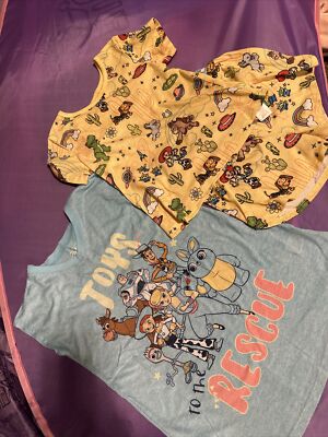 2 Pre Owned Disney Pixar Toy Story Pajamas Dress and Shorts Set | eBay