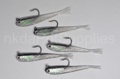5 x Fishing Lures Pike Perch Trout Chub Soft Plastic Silicone Baits 6g ...