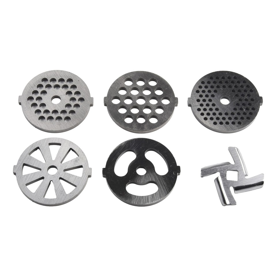 5 Grinder Plates + 1 Cutter Blade-Food Mincer Cutter Parts-For Meat ...