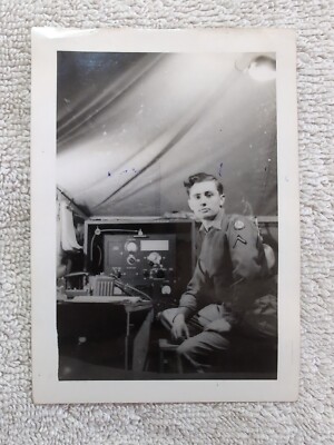 Vintage 1944 Radio Operator 1940s Photo Private Mojave Desert AA Anti ...