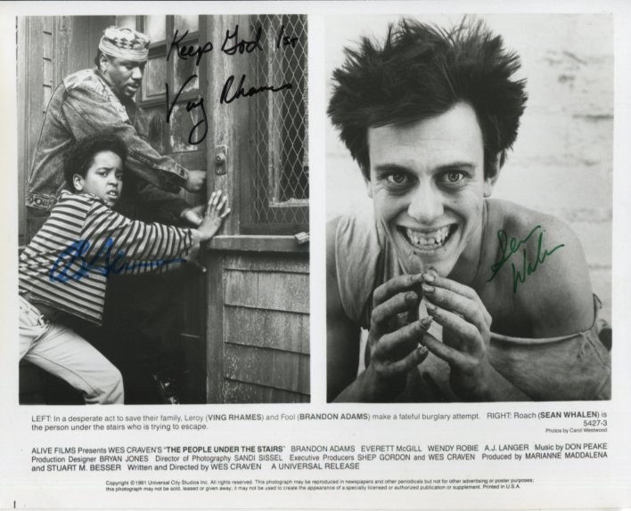 People Under Stairs VING RHAMES Sean Whalen BRANDON ADAMS signed ...