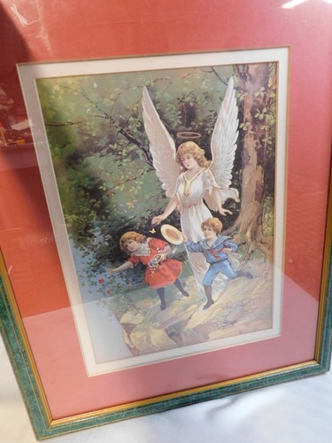 VICTORIAN GUARDIAN ANGEL LITHOGRAPH FRAMED | eBay