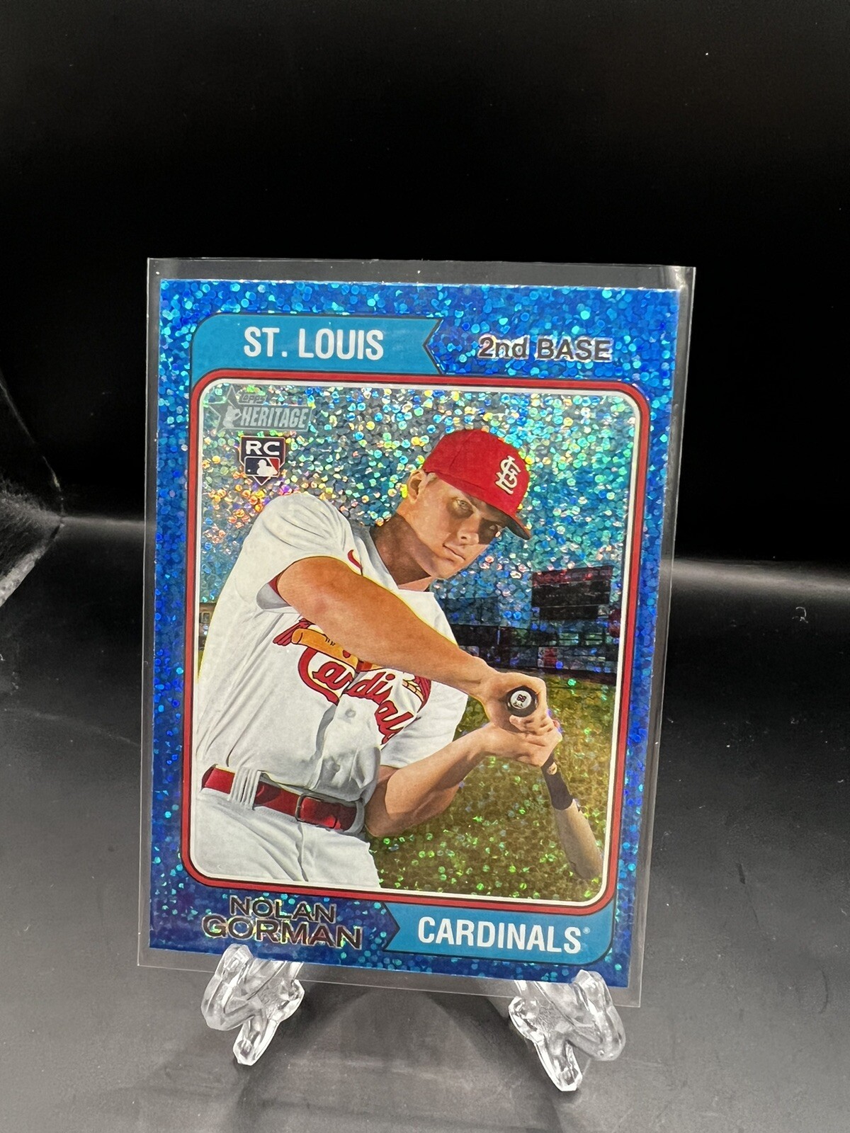 2023 Topps Heritage Nolan Gorman Rookie Blue Sparkle Parallel Chrome ...