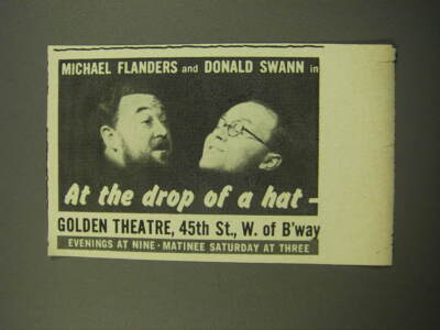1959 At the Drop of a Hat Play Advertisement - Michael Flanders and ...