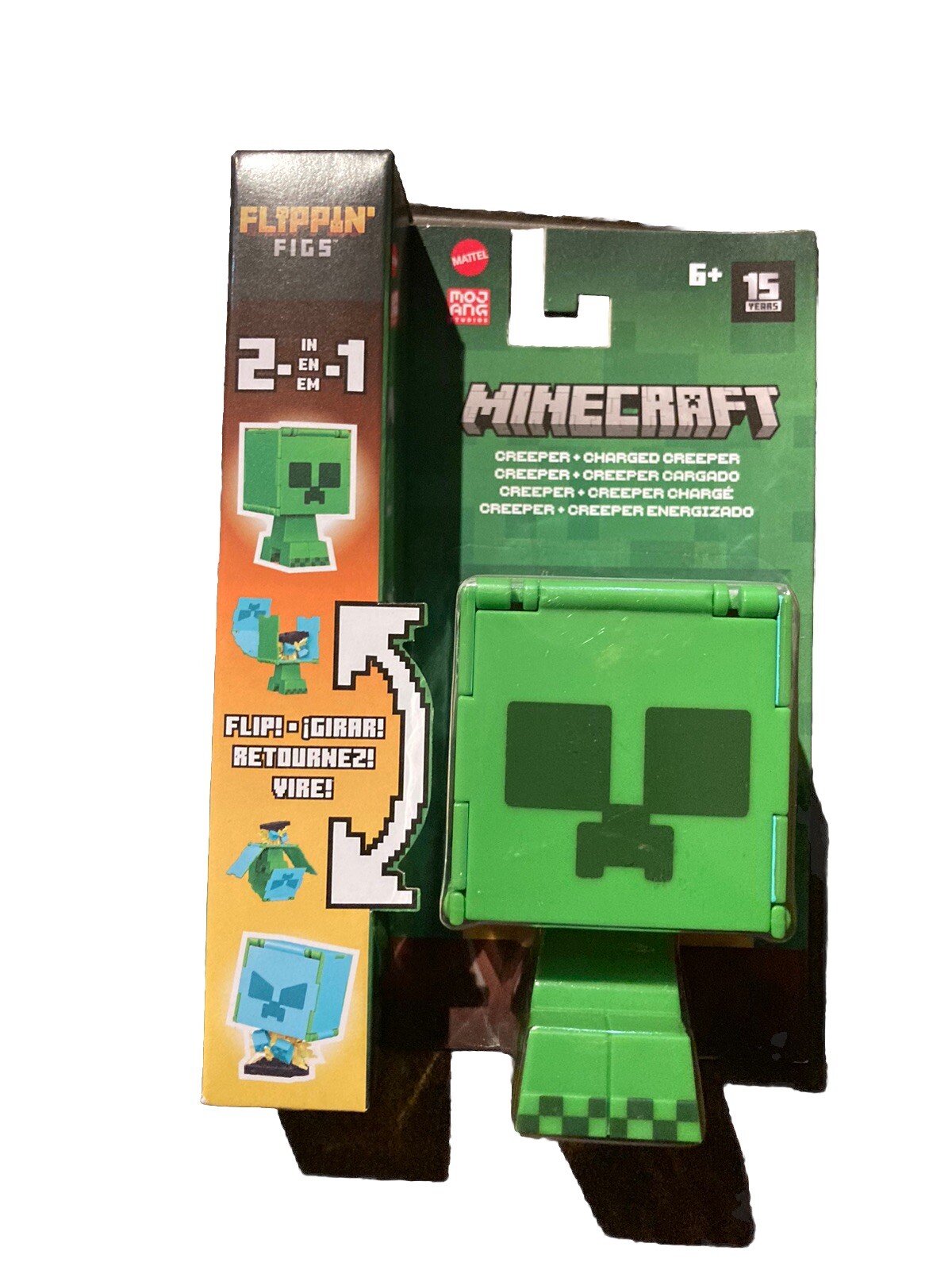 Minecraft Flippin’ Figs 2 in 1 Creeper & Charged Creeper NEW 6+