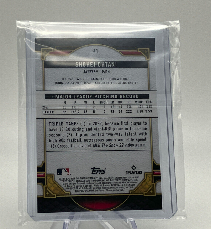 2022 Topps Triple Threads -Shohei Ohtani Refractor - #41 Baseball ...