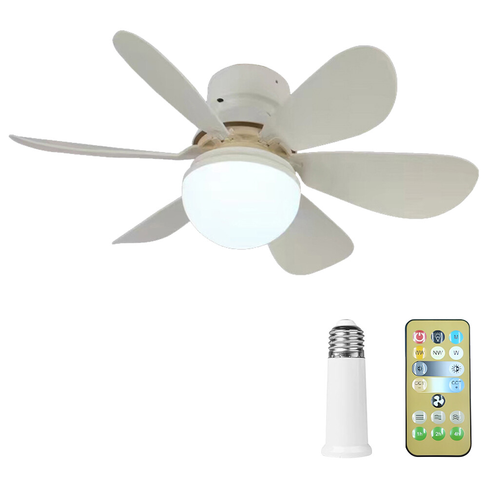 E26/27 Socket Fan Light 30W Ceiling Fan with Remote for Garage Kitchen ...