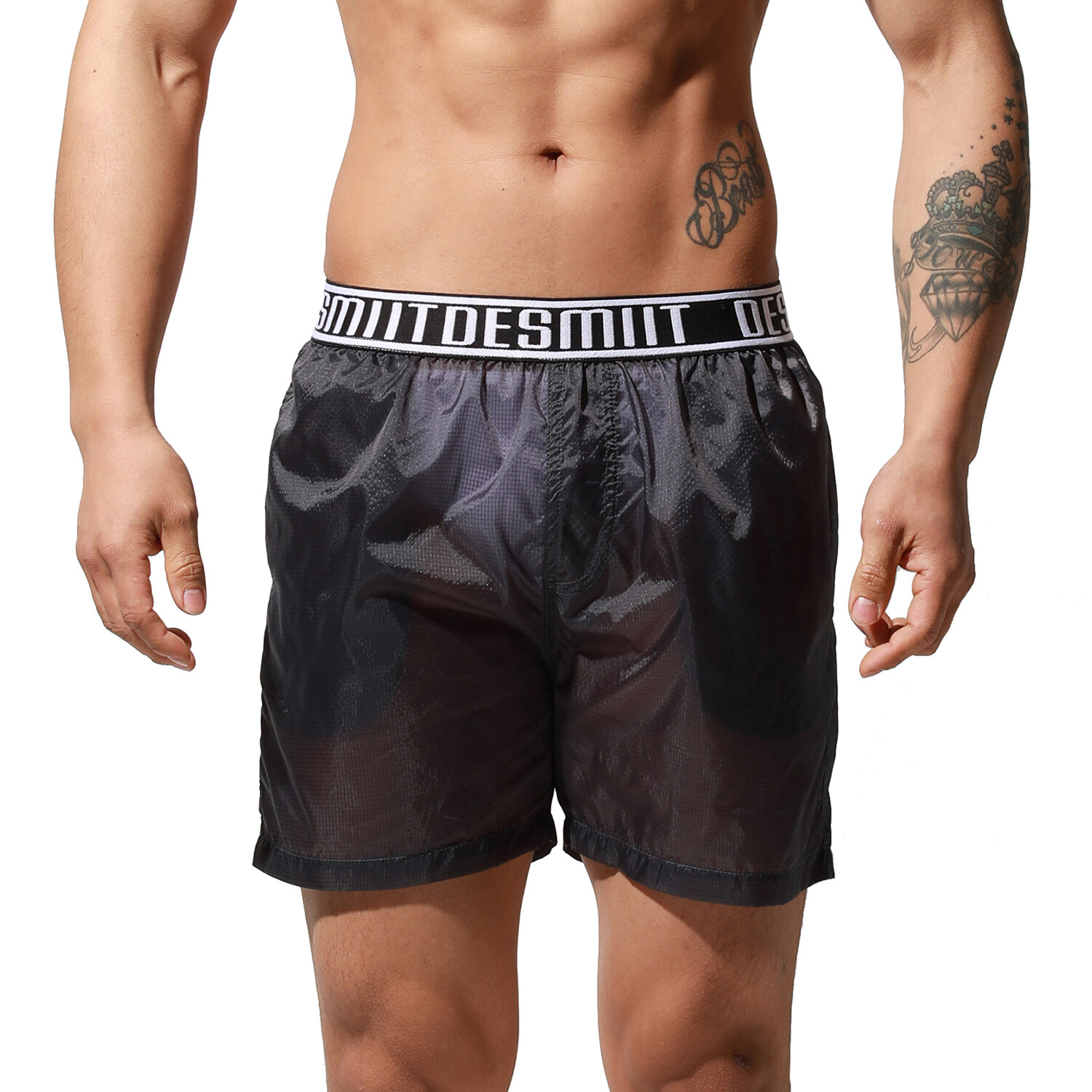 Quick-Dry Men's Thin Translucent Solid Board shorts Beachwear Gay ...