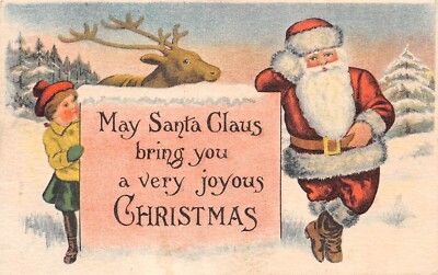POSTCARD GREETINGS MAY SANTA CLAUS BRING YOU A VERY JOYOUS XMAS | eBay UK