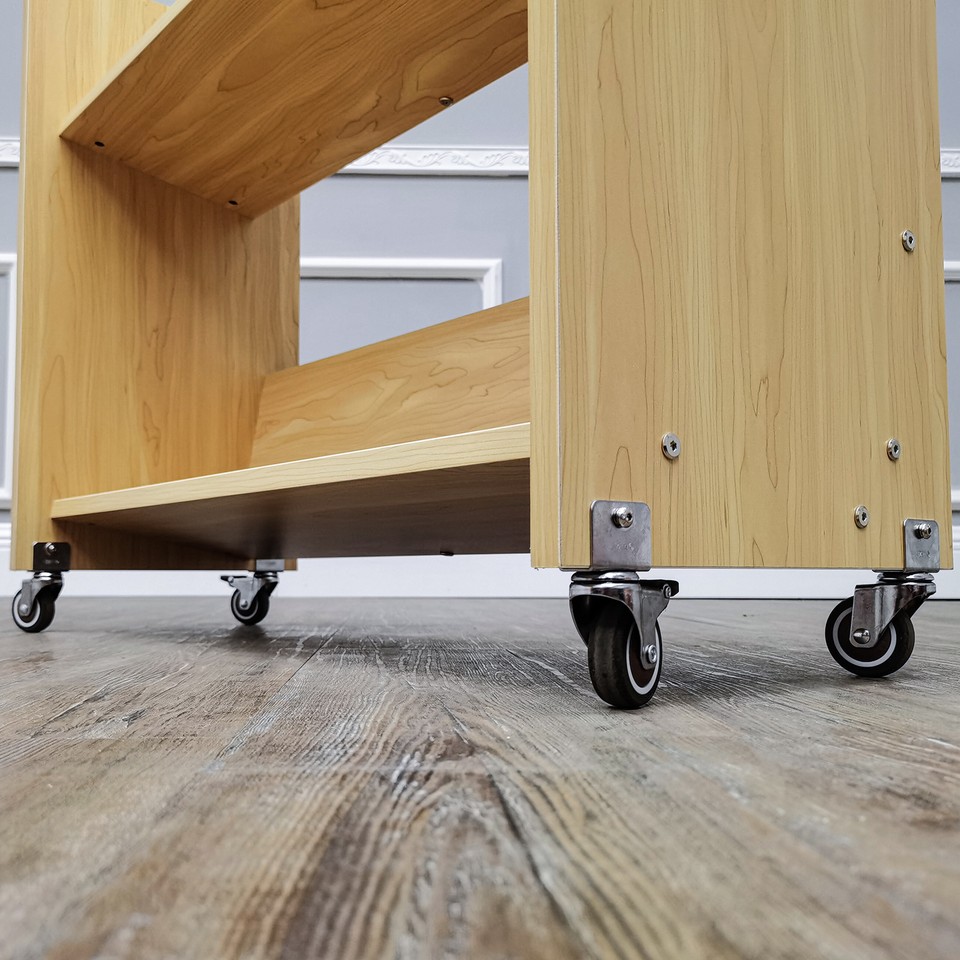 Wood (MDF) Book Cart Library Pew Cart Binder Rack Rolling Storage Cart ...