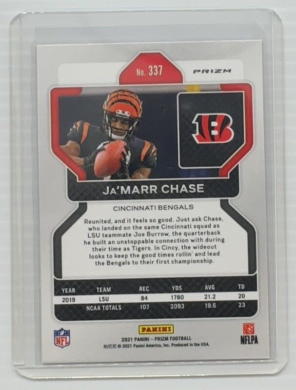 2021 Panini Prizm Ja'Mar Chase Pink Prizm Rookie RC #337 Cincinnati ...