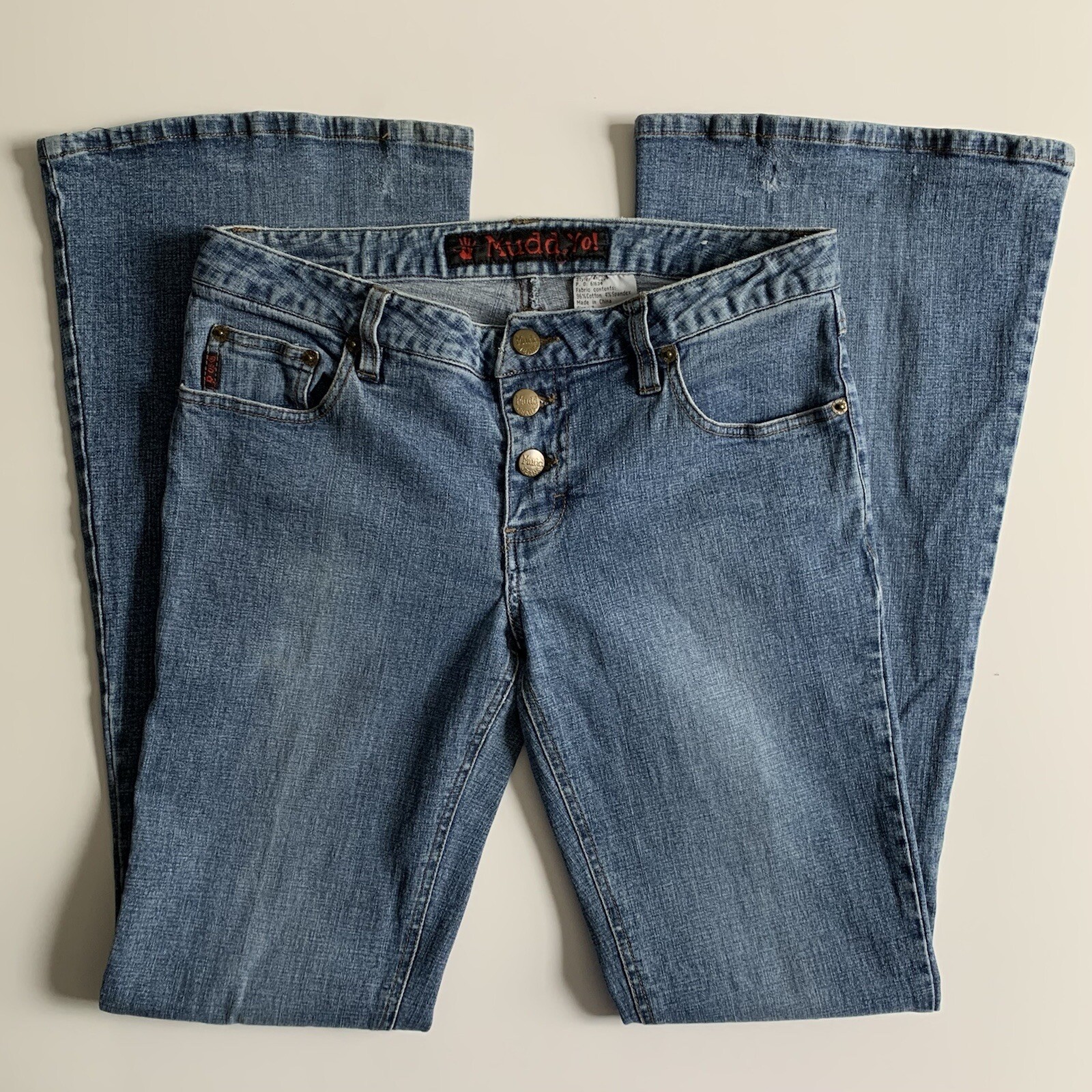 Vtg Y2k Mudd Jeans Early 2000s Flare Denim Wide Leg B… Gem