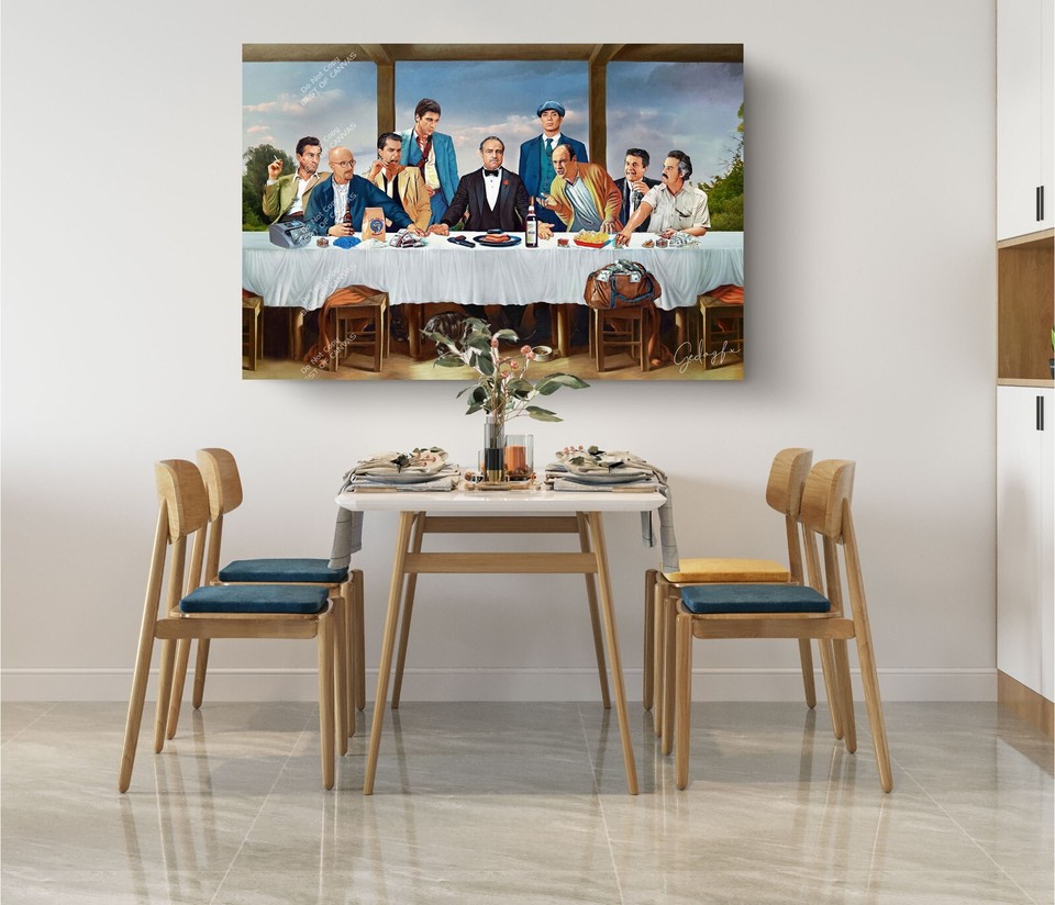 Last Supper Mafia Criminals Meeting Vito Corleone Canvas Print Art ...