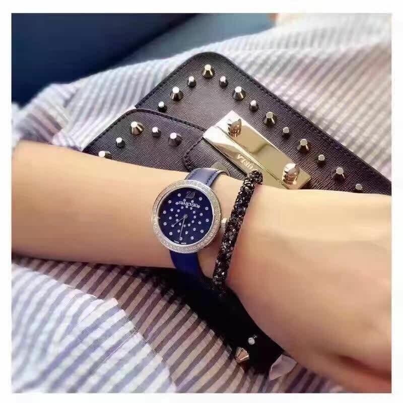 Swarovski Women's Daytime Blue Leather Strap Watch - 5235485 Swarovski Women's Daytime Blue Leather Strap Watch - 5235485