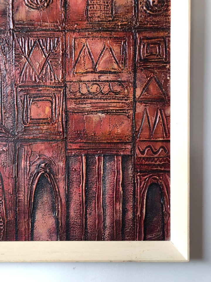 Large Framed Abstract 3D Art Relief on Board by Jack Ray | eBay