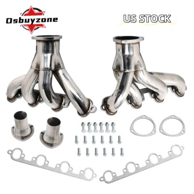 Pair Shorty Hugger Exhaust Headers Kit for Ford Big Block 429 460 7.0L ...