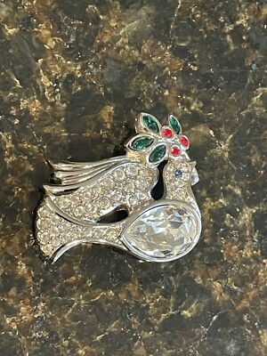 SWAROVSKI Swan Signed Crystal Christmas Dove Brooch Pin RARE | eBay