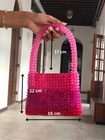 3 Tone Crystal Beads Handmade Women Double Handle Beaded Handbag | eBay