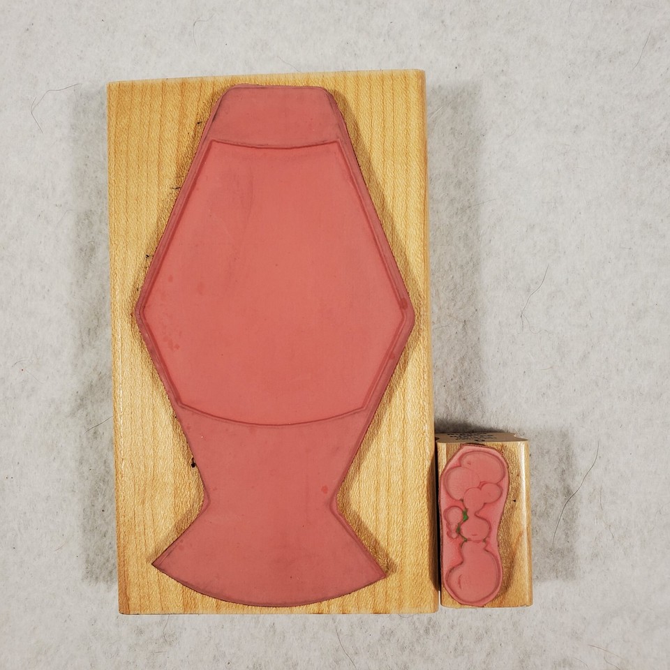 Vintage Set of 2 Lava Lamp and Bubbles Wood Mounted Rubber Age Stamps ...