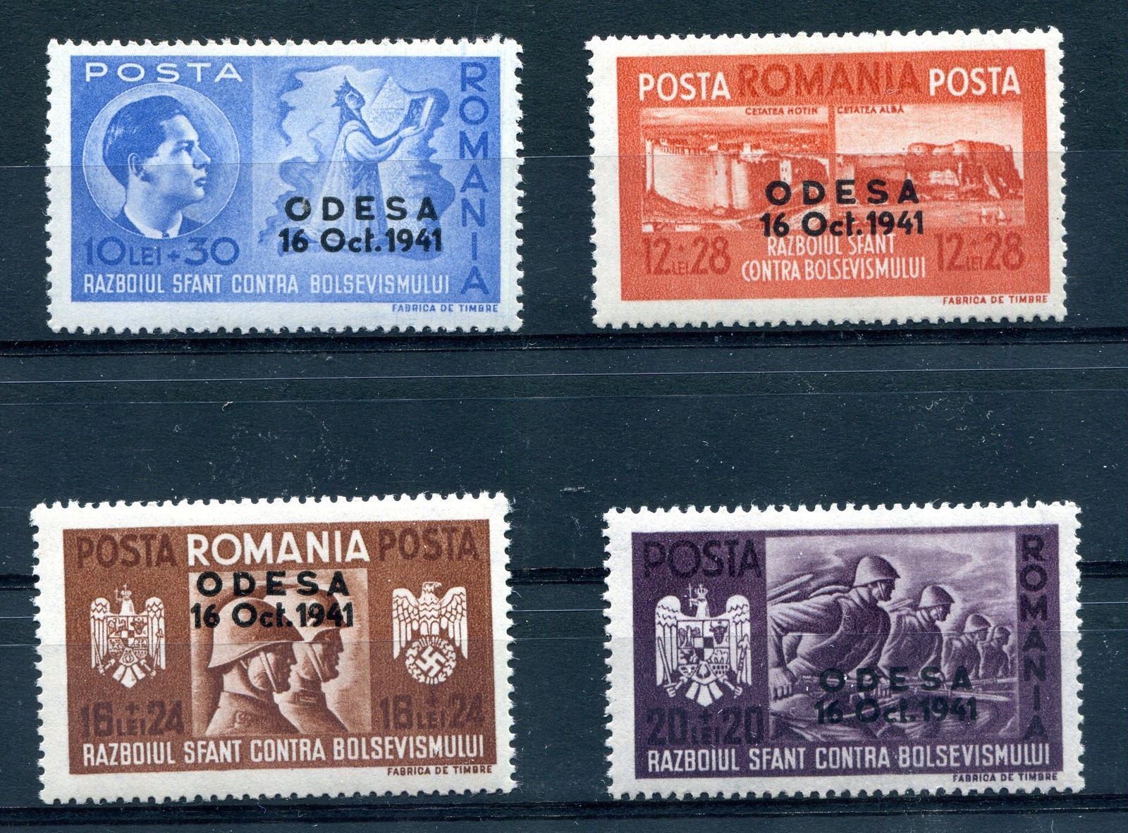 ROMANIA WW2 GERMAN PUPPET STATE 1941 ANTI BOLSHEVISM ODESSA B175-B178 ...