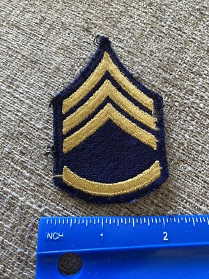 Korea War Era Staff Sergeant Enlisted Rank Patch Blue Yellow INV6316 | eBay
