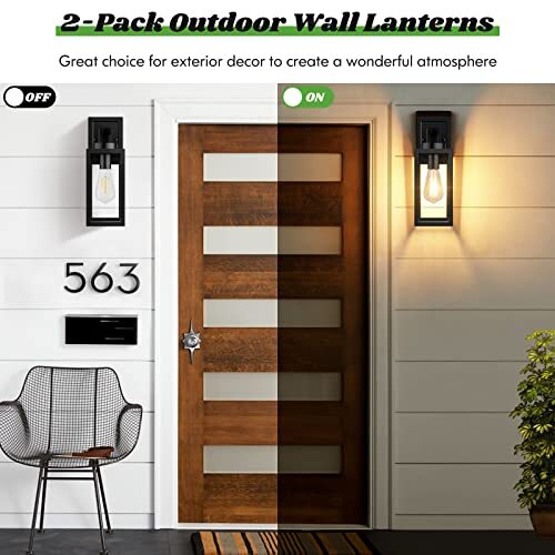 2-Pack Outdoor Wall Light Fixtures, Exterior Waterproof Anti-Rust Wall ...