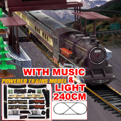 Electric Large Classic Train Set RAIL Vehicle Kids Toy Track Carriages ...