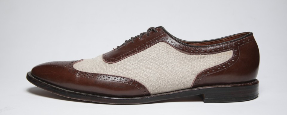 Allen Edmonds 'Strawfut' linen & leather spectators size 15 AAAA | eBay
